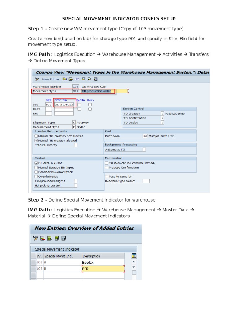 Special Movement Indicator Config Setup | PDF