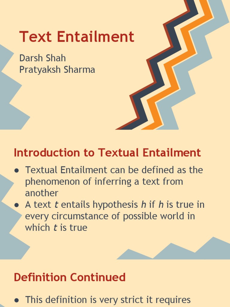 Recognizing Text Entailment Tutorial Information Retrieval Semantics