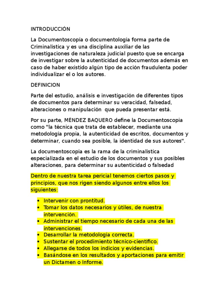 Introducción a la Documentoscopía: Definición, objetivos y principios ...