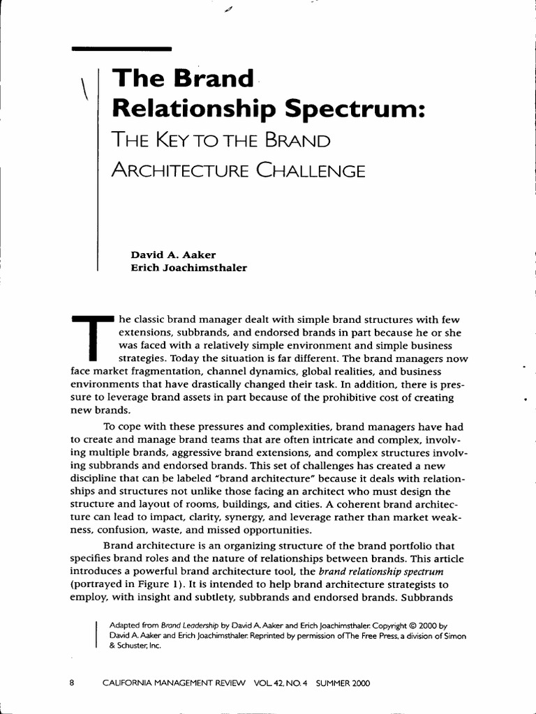 Aaker Brand Architecture Pdf