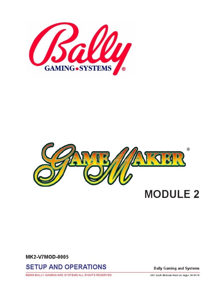 Bally Game Maker 8000 Manual | PDF | Slot Machine | Amplifier
