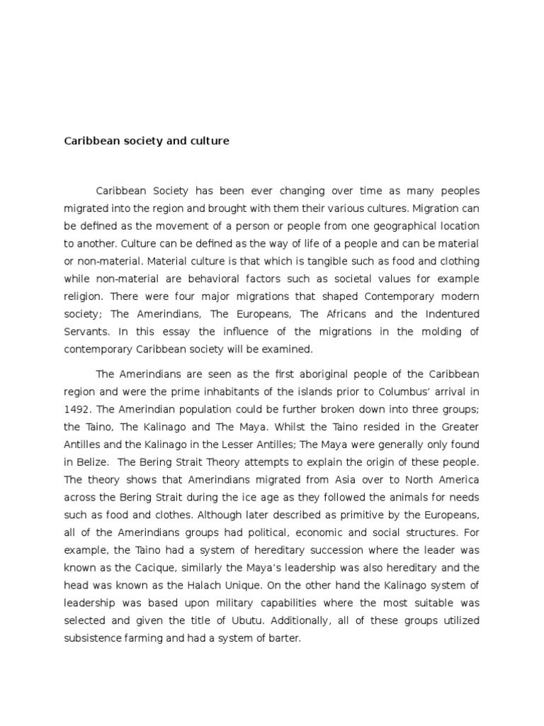 Caribbean Essay | Caribbean | Slavery