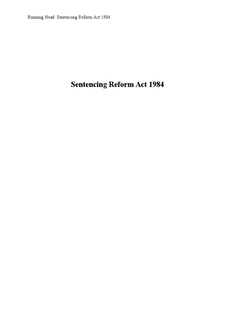 Sentencing Reform Act | PDF | Sentence (Law) | United States Federal ...