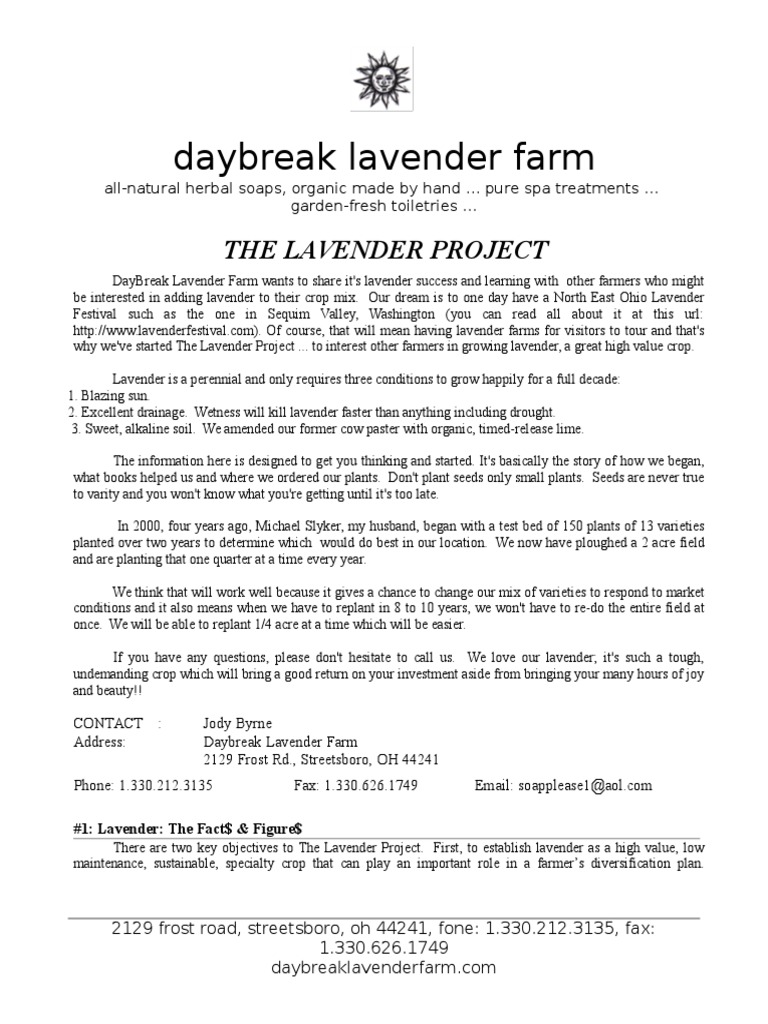 The Lavender Project | PDF | Lavandula | Botany