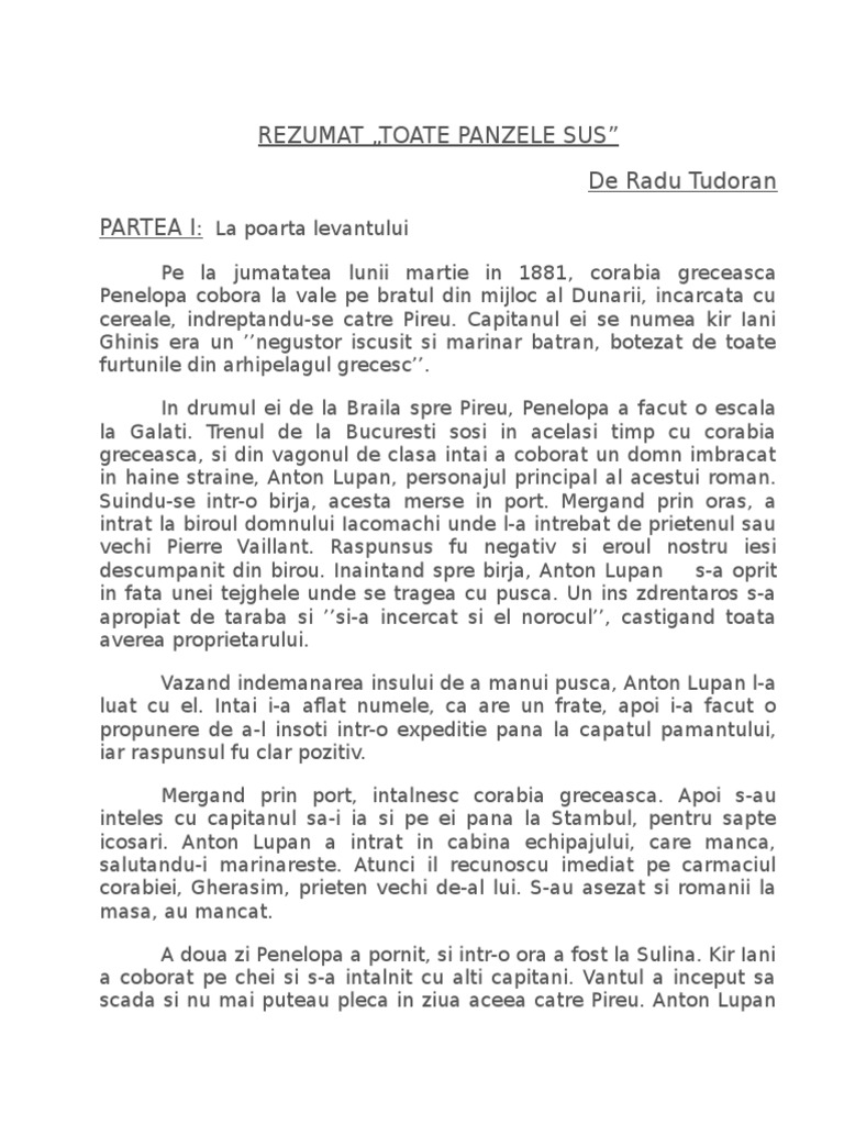 REZUMAT Toate Panzele Sus | PDF