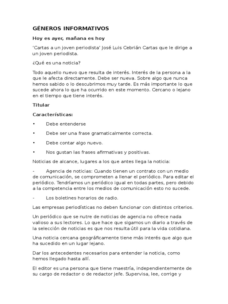 Géneros Informativos UPV/EHU | PDF | Periodismo | Publicidad