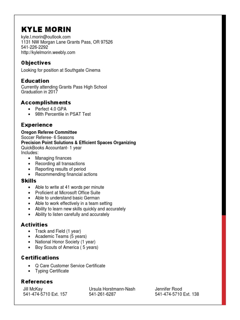 Resume of Kyle Morin | PDF