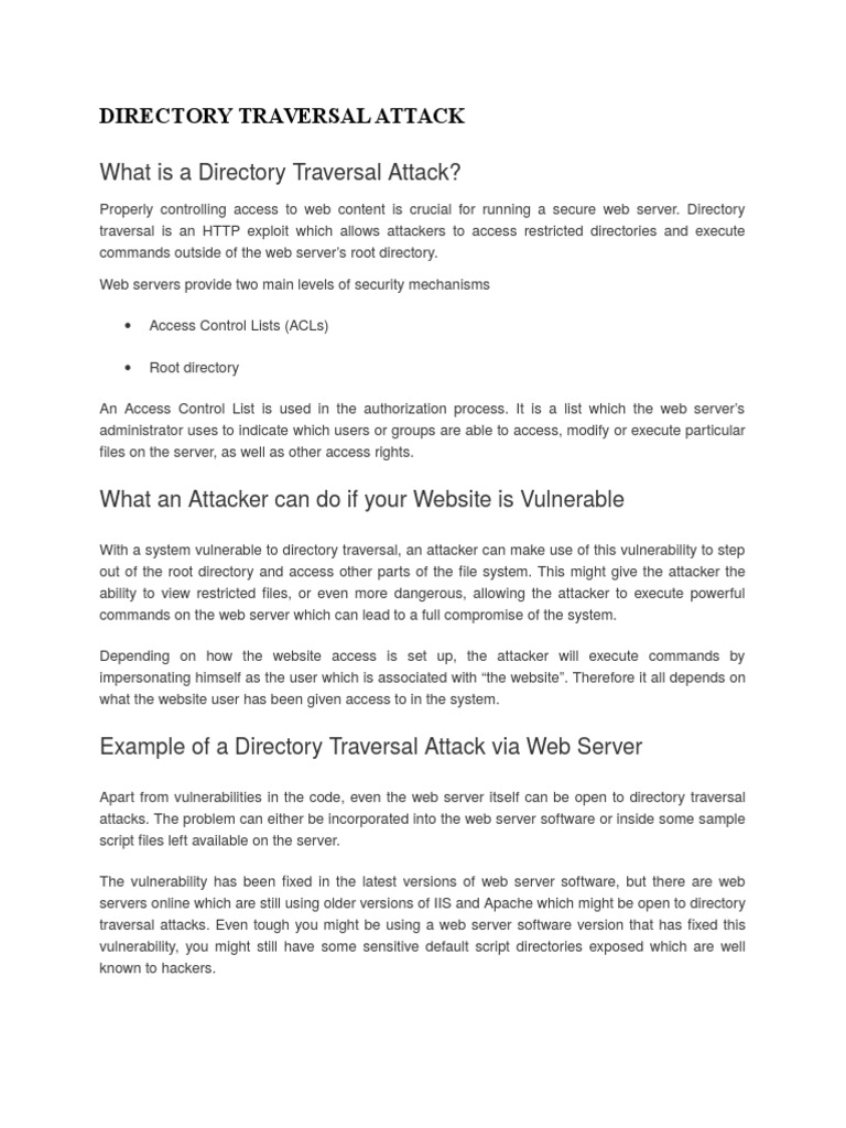 Directory Traversal Attack | PDF | Computing | Software