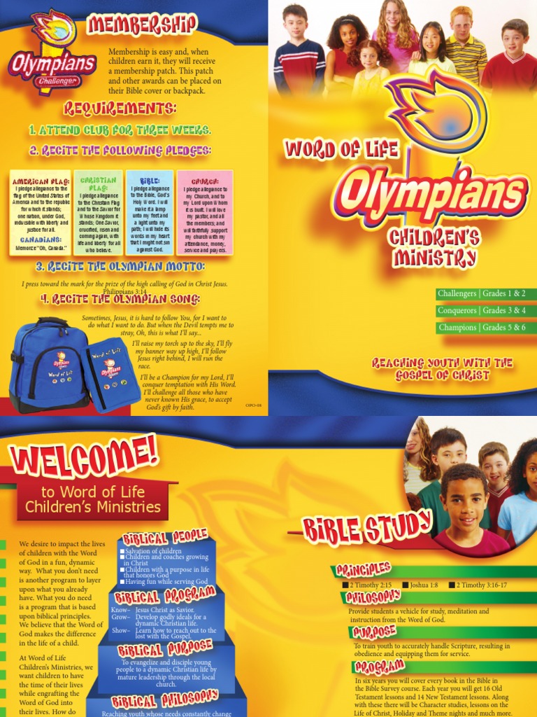 Word of Life Olympians Children's Ministry Program Overview | PDF ...