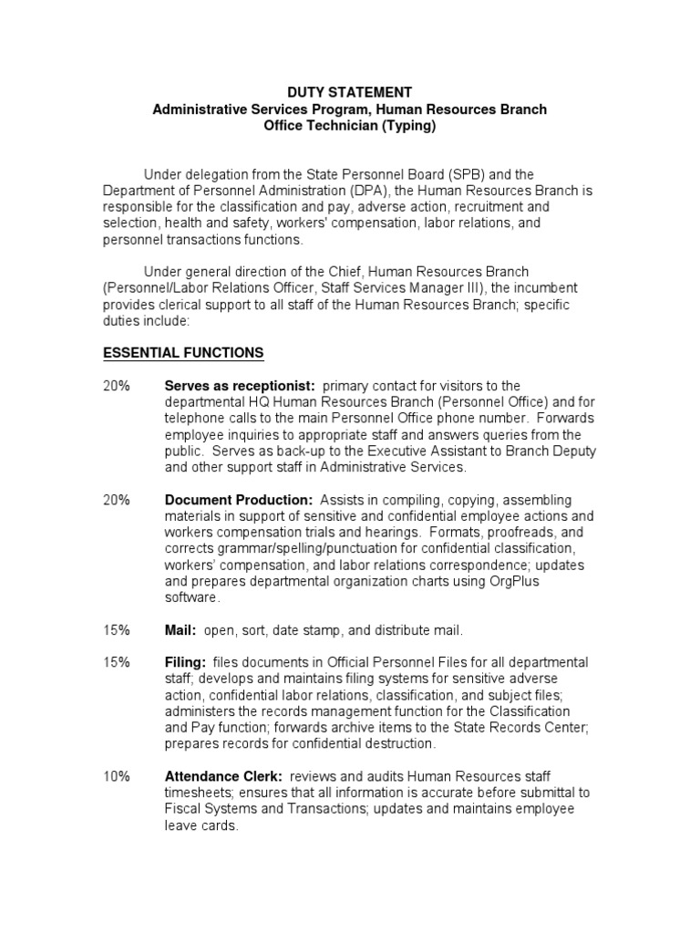 duty-statements-office-technician-typing.pdf | Workers' Compensation ...