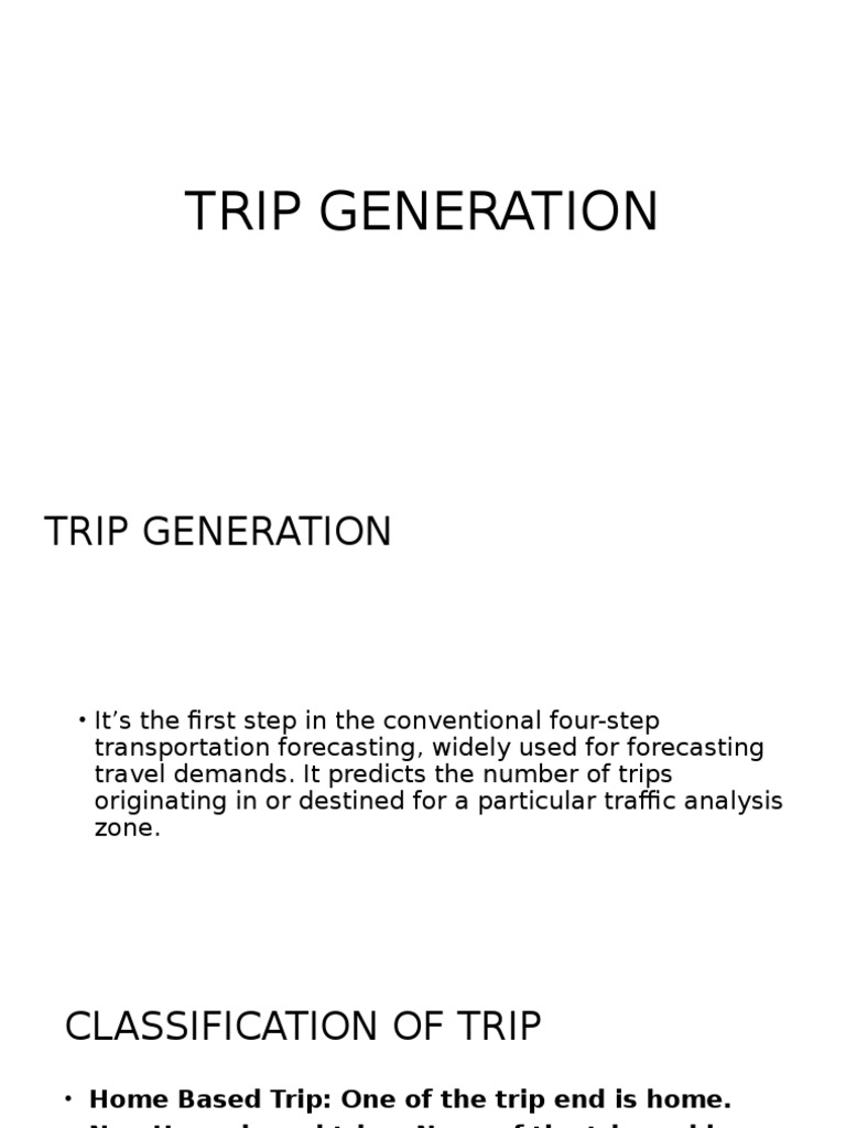 Trip Generation | Business | Mathematics