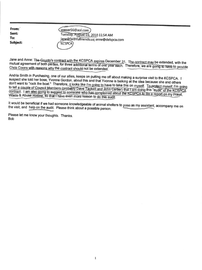 NCCo Auditor Wasserbach - Scam Audit KCSPCA | PDF