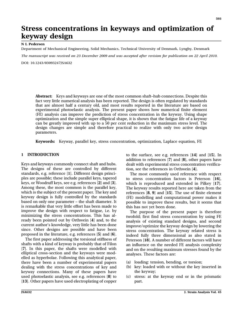 Keyway Factor Stress | PDF | Stress (Mechanics) | Cartesian Coordinate ...