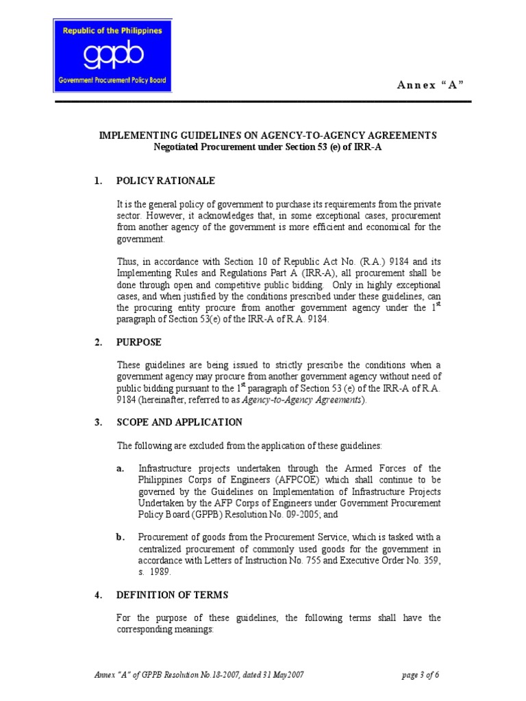 Agency To Agency Procurement Arrangements | PDF | Procurement | Cost ...