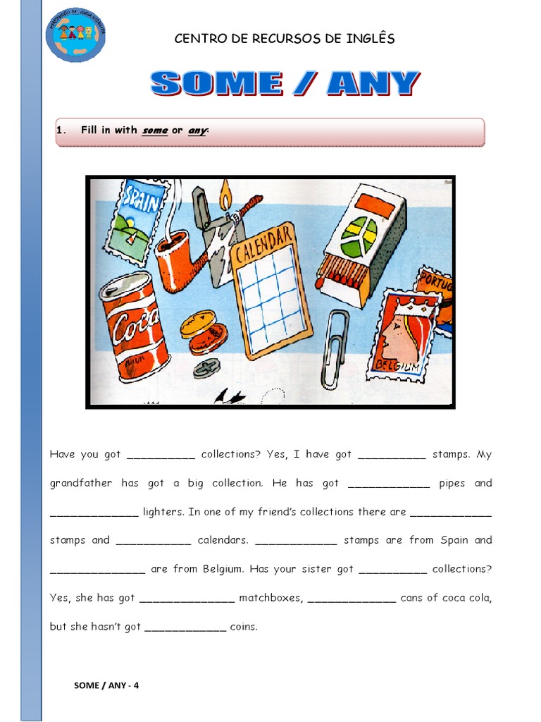 Centro de Recursos de Inglês: Some Any | PDF