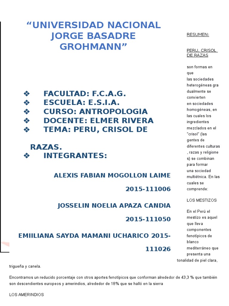 Peru, Crisol de Razas | PDF