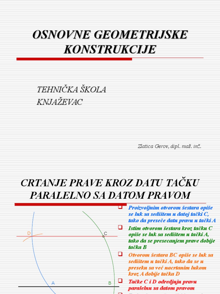 Osnovne Geometrijske Konstrukcije | PDF