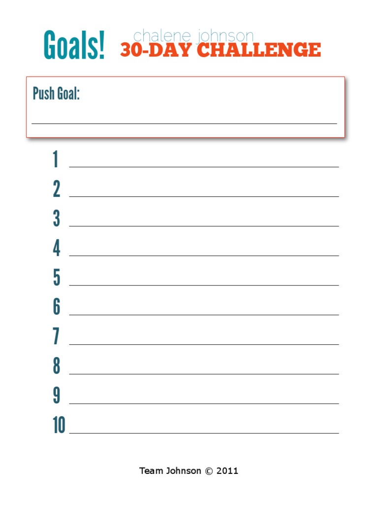 30 DayChallenge Goals | PDF