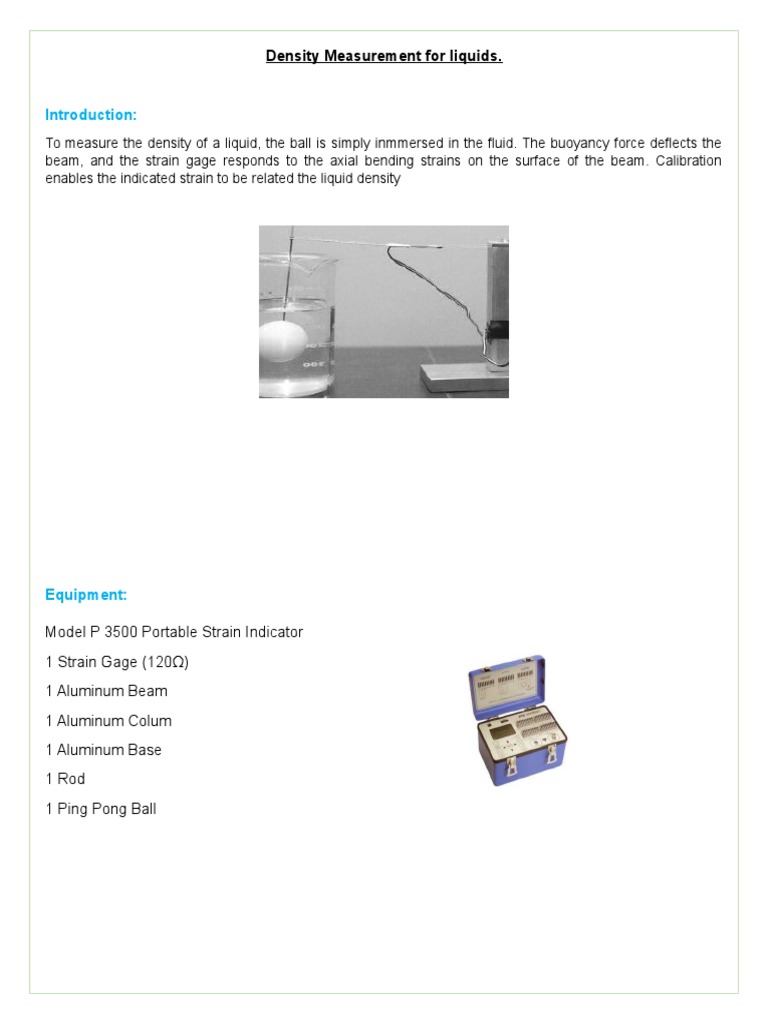 Liquid Density Measurement Techniques | PDF