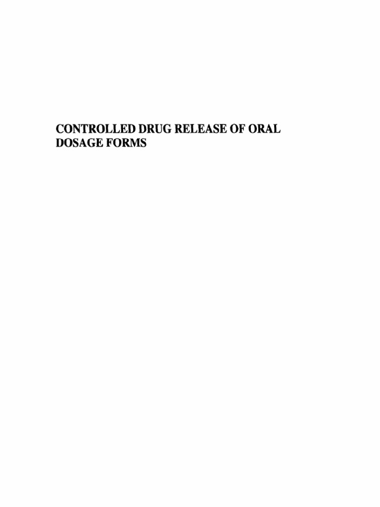 Controlled Drug Release of Oral Dosage Forms | PDF | Diffusion ...