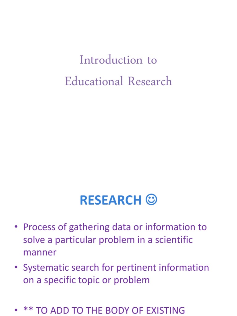 Introduction To Educational Research | PDF | Scientific Method | Hypothesis