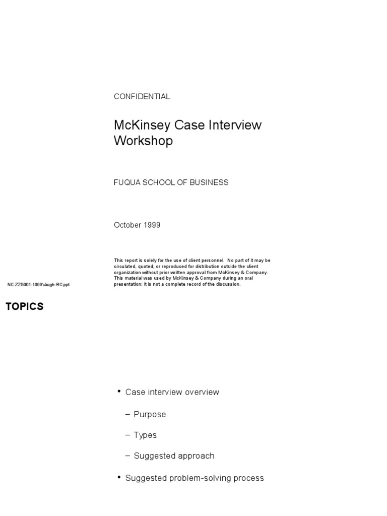 Mckinsey Cases | PDF | Hypothesis | Mc Kinsey & Company