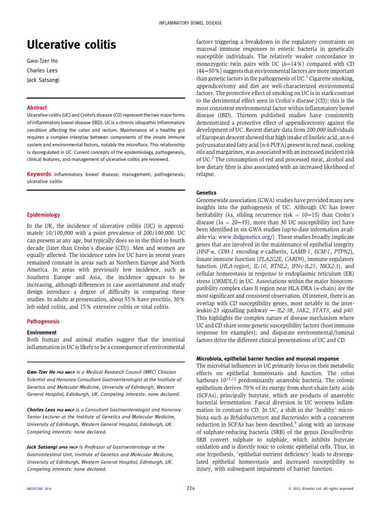 Colitis Ulcerrosa | PDF | Inflammatory Bowel Disease | Ulcerative Colitis