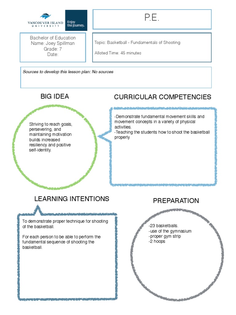 Basketball Shooting Lesson Plan | PDF | Sports & Recreation