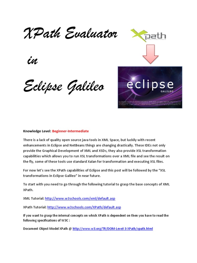 XPath in Eclipse | PDF | Xslt | X Path