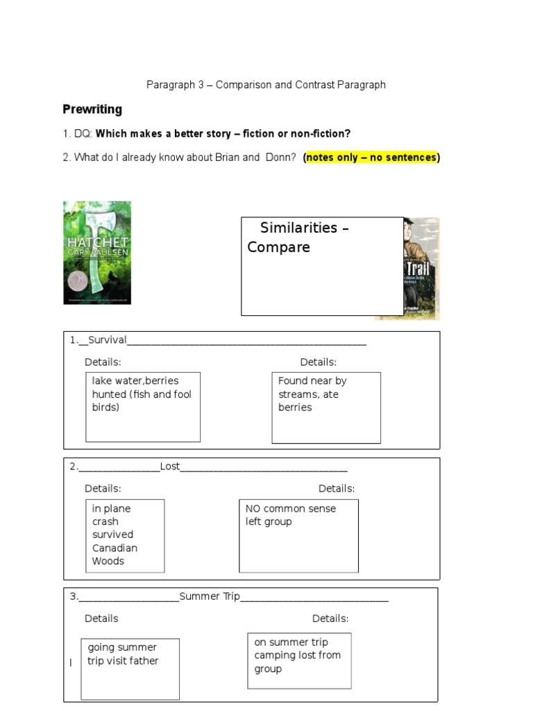 Prewriting: Similarities - Compare | PDF