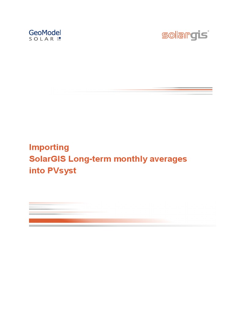 SolarGIS Importing Monthly Data Into PVsyst | PDF | Climate | Time Series
