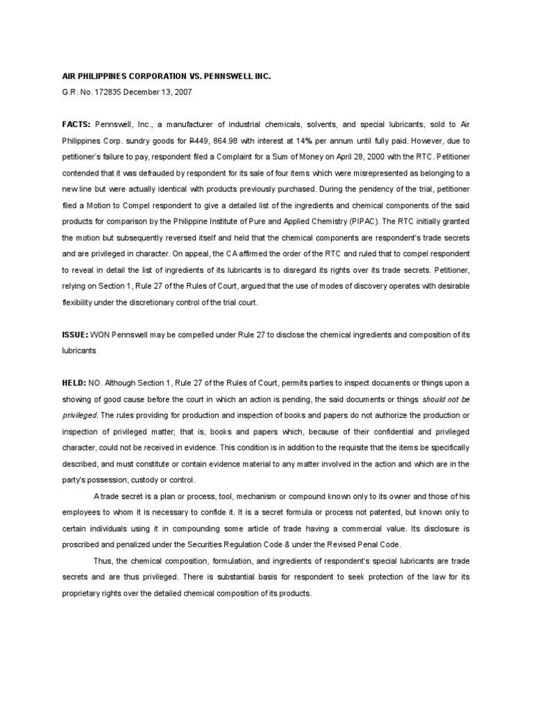 Rule 27 Air Phil Vs Pennswell | PDF | Virtue | Public Law