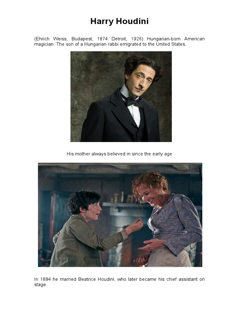 Harry Houdini | PDF | Harry Houdini | Magic (Illusion)