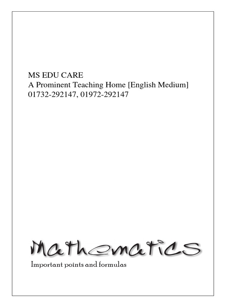 Maths D Formula | PDF | Circle | Area