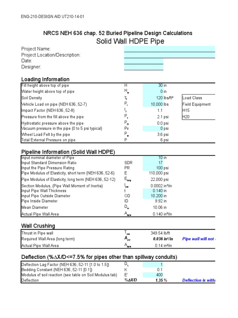 Hdpe Upheval Buckiling Claculation | PDF | Buckling | Pipe (Fluid Conveyance)