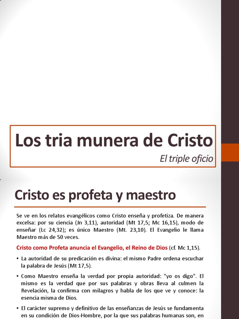 Tria Munera de Cristo: Profeta, Rey, Sacerdote | PDF | Sacerdote | Jesús