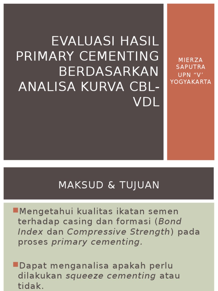 Evaluasi Hasil Primary Cementing Berdasarkan Analisa Kurva CBL-VDL | PDF
