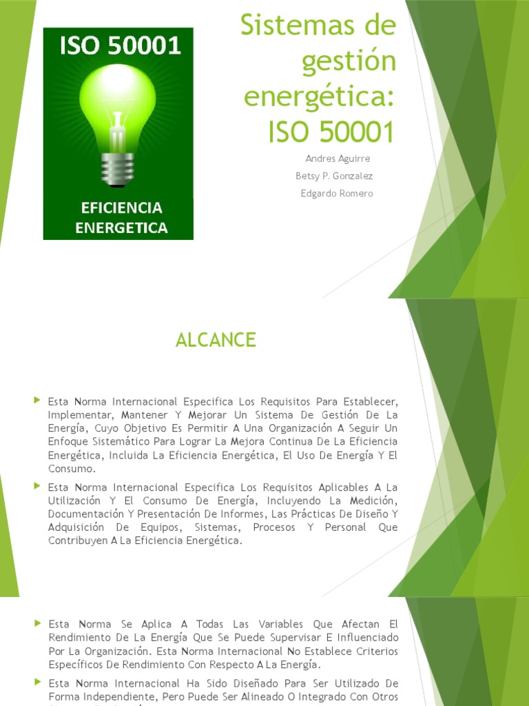 ISO 50001.Pptx Expo | PDF | Gestión energética | Conservación de energía