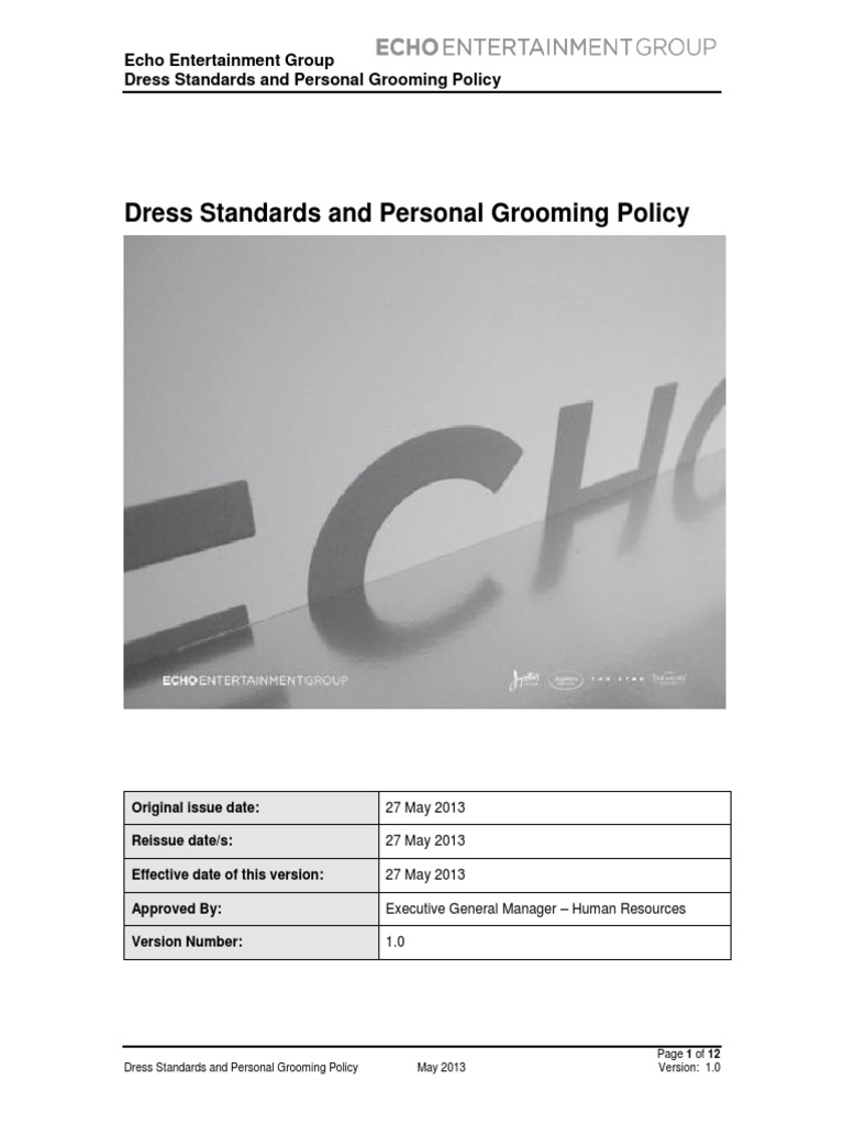 Dress Standards and Personal Grooming Policy | Suit (Clothing) | Clothing