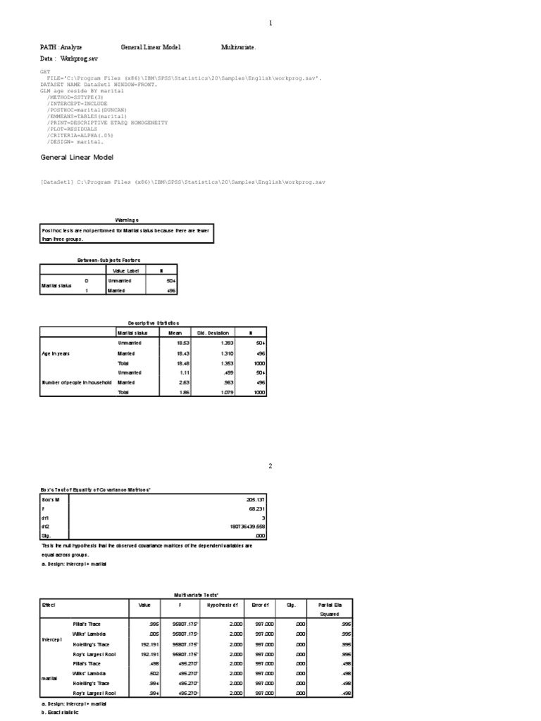 MANOVA SPSS Tables | PDF | Errors And Residuals | Multivariate Statistics