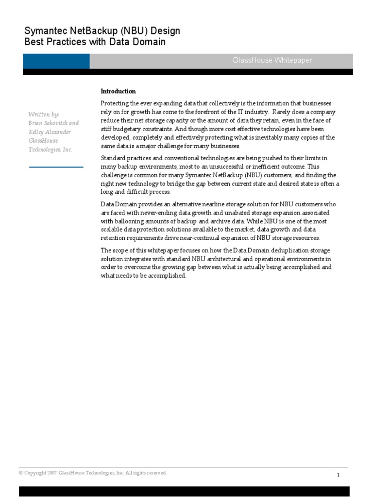 Symantec NetBackup | PDF