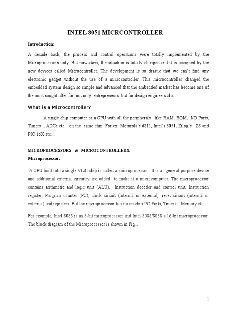 8051 Microcontroller | PDF | Microcontroller | Microprocessor 8051 Microcontroller | PDF | Microcontroller | Microprocessor