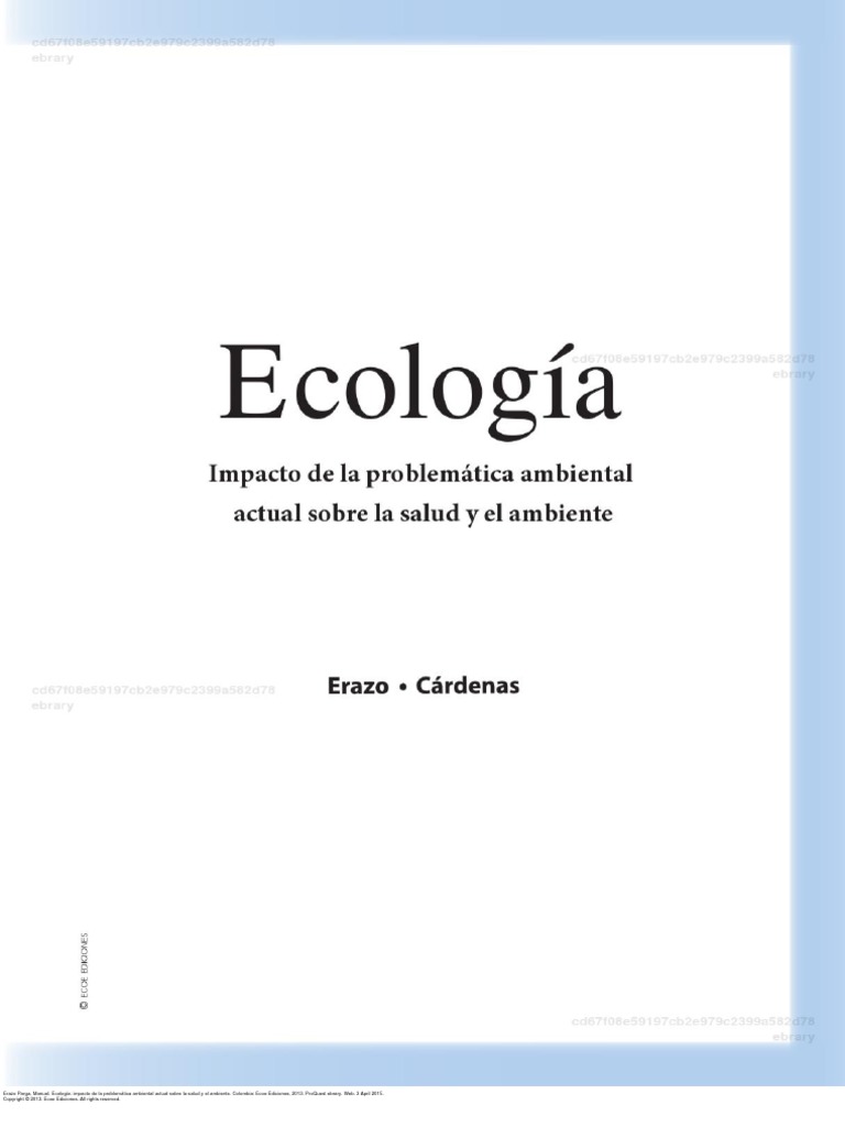 Ecolog A Impacto de La Problem Tica Ambiental Actual Sobre La Salud y El Ambiente PDF | PDF ...