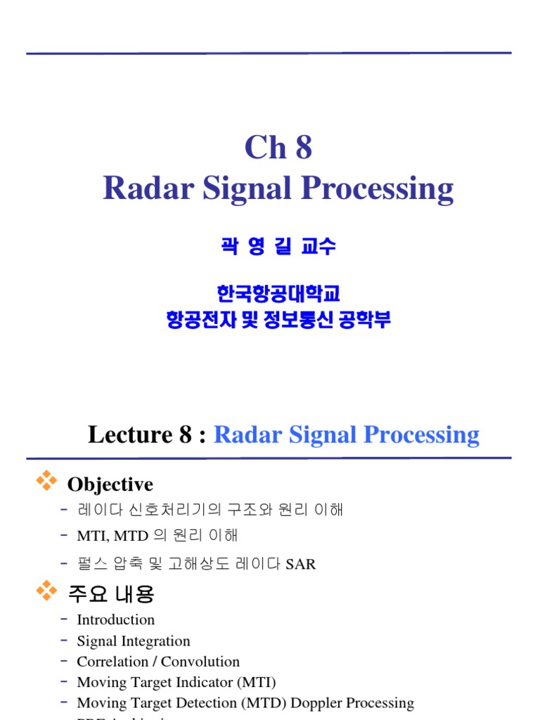Radar Signal Processing Techniques | PDF | Telecommunications ...
