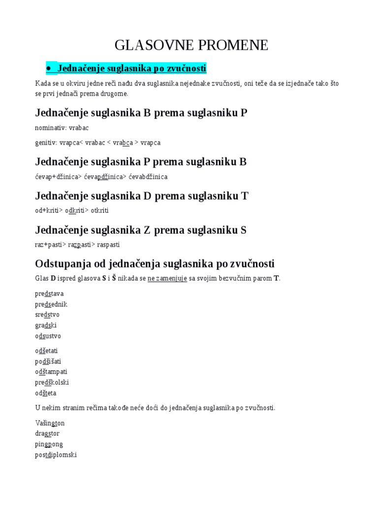 Glasovne Promene | PDF