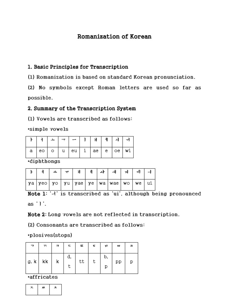 Romanization of Korean | Download Free PDF | Phonetics | Linguistics
