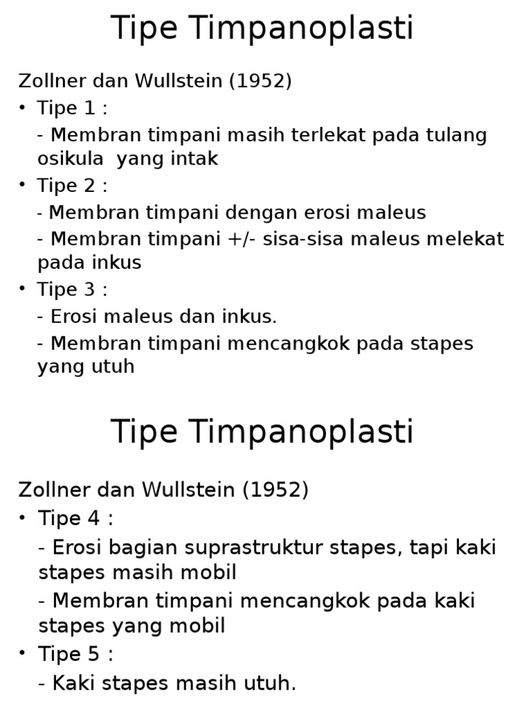 Tipe Timpanoplasti | PDF | Ilmu Sosial