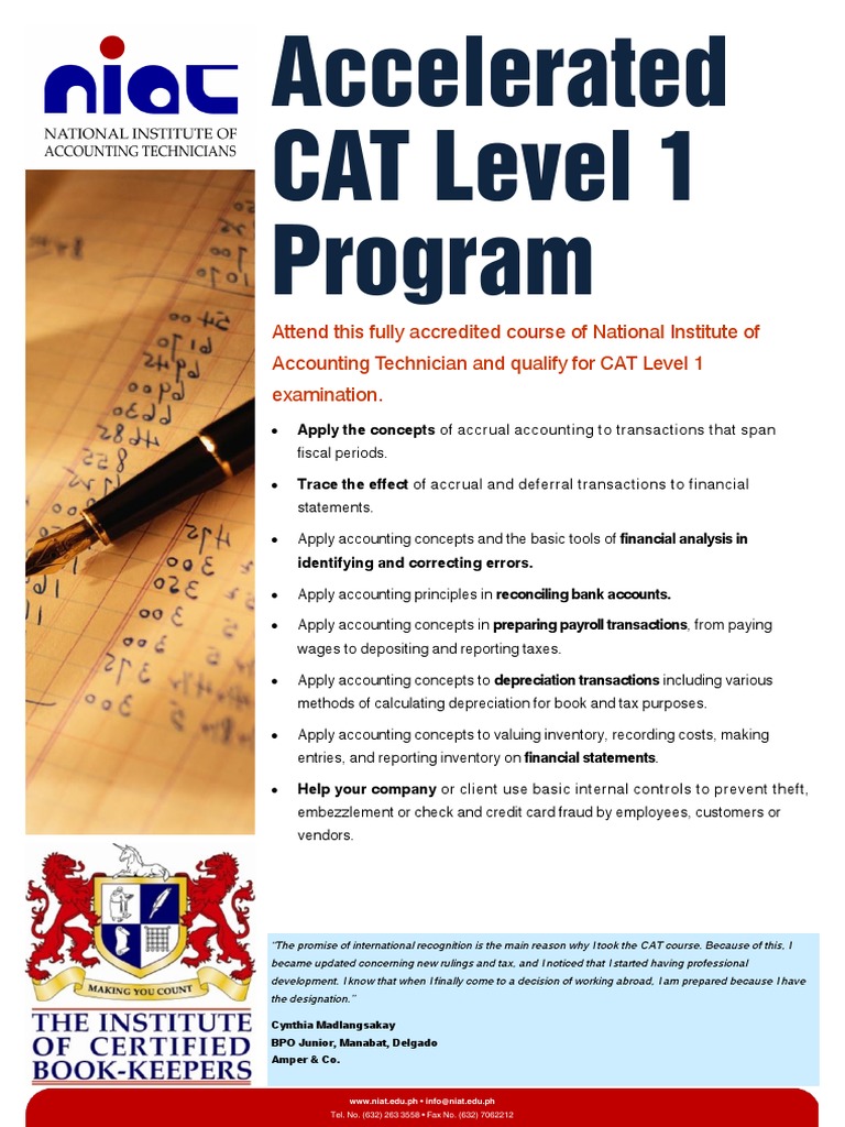 CAT Accelerated Level 1 | PDF | Financial Statement | Debits And Credits