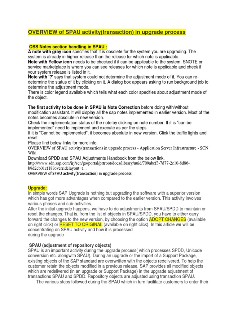 Notes Section Handling in SPAU and Other Sections Handling | PDF ...