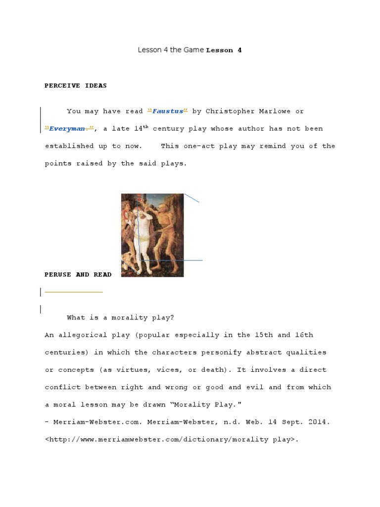 Lesson 4 The Game | PDF